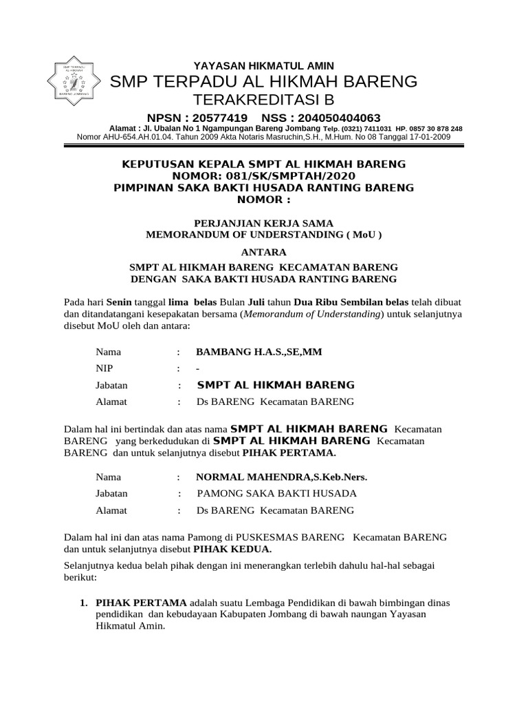 Mou SBH Bareng | PDF