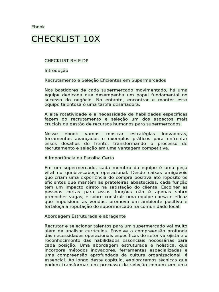 Checklist 10x | PDF
