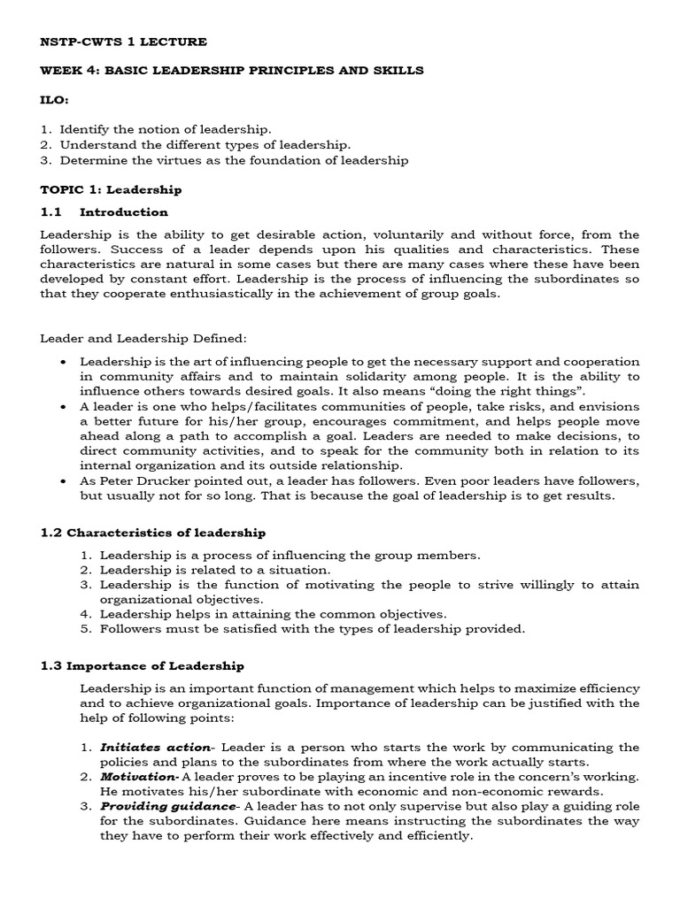 Basic Leadership | PDF