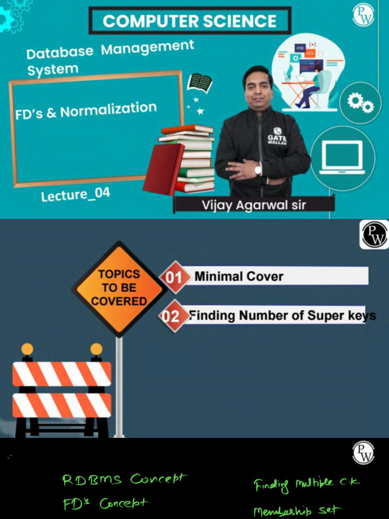 FD's & Normalization 04 - Class Notes (Database Management System) | PDF