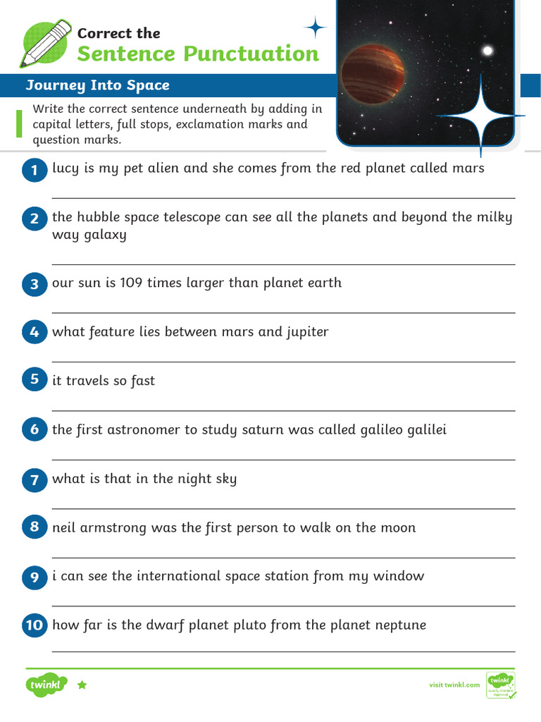 T e 1655283301 Ks2 Correct The Sentence Punctuation Journey Into Space ...