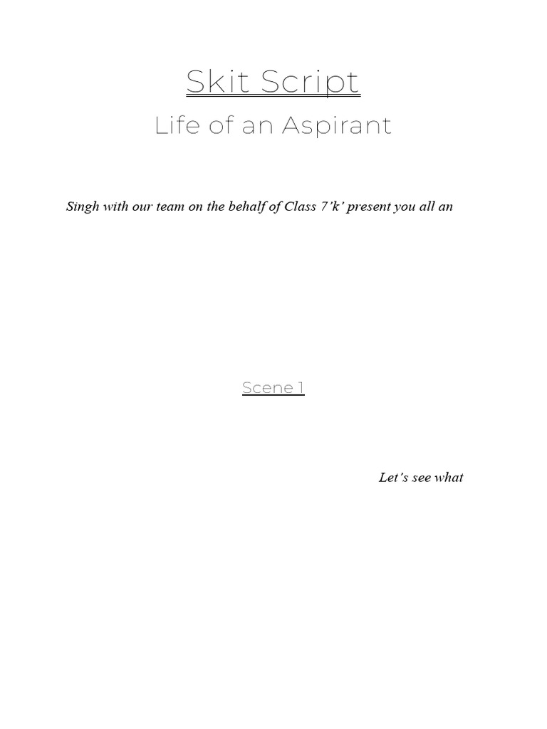 Skit Script | PDF