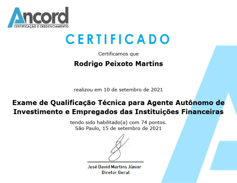 Certificado Ancord | PDF