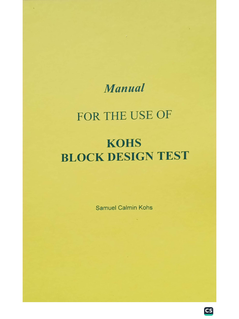 Kohs Block Design Test | PDF