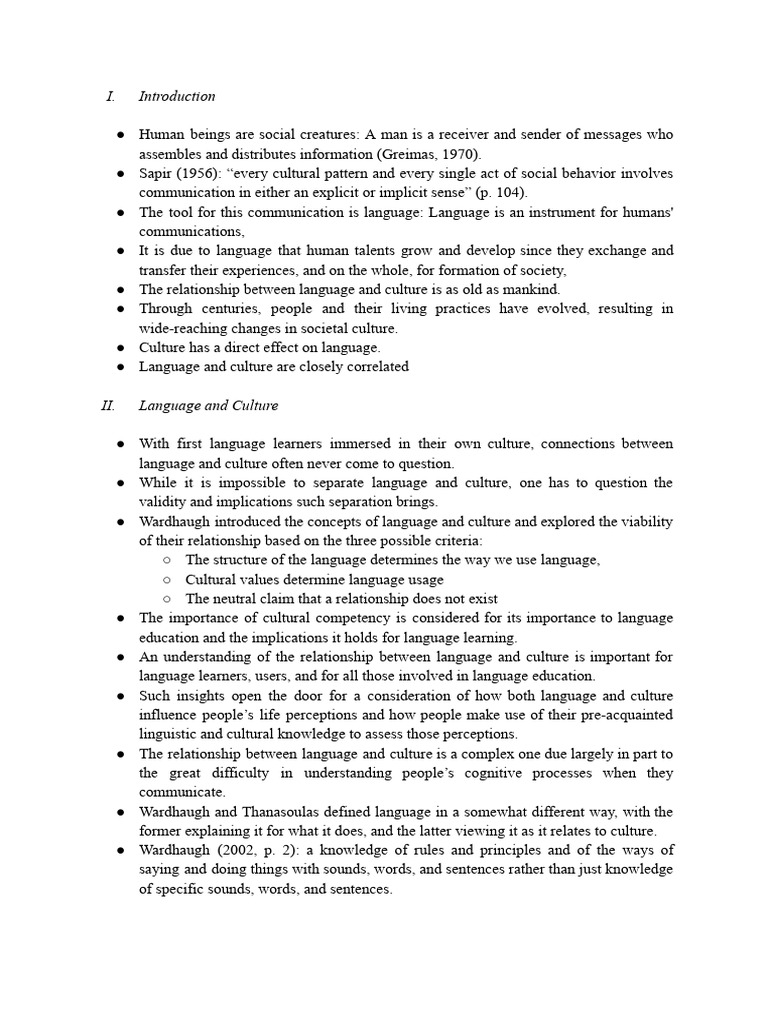 Language and Culture 1 | PDF