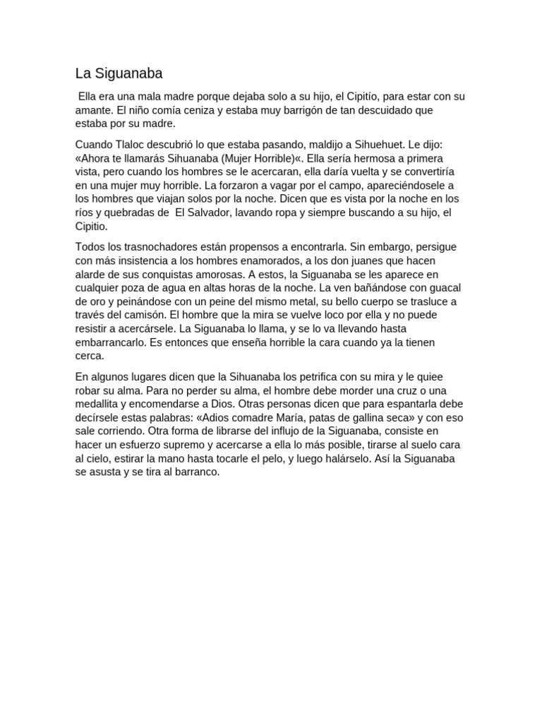 La Siguanaba | PDF