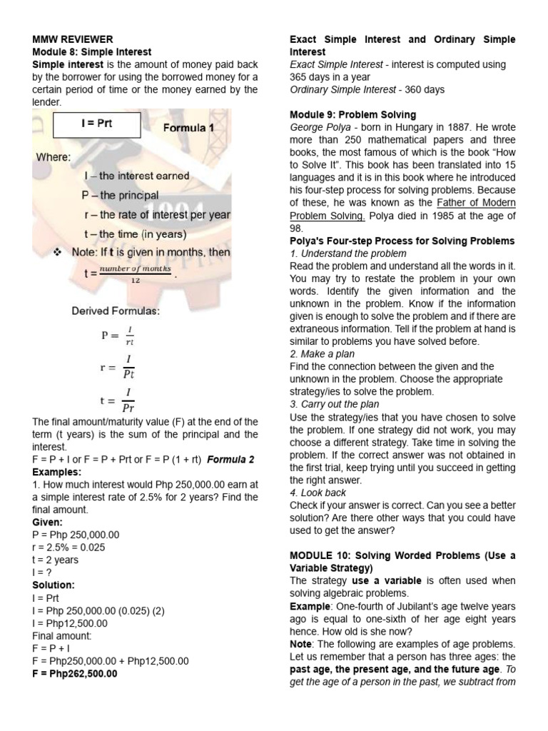 MMW Reviewer Finals | PDF