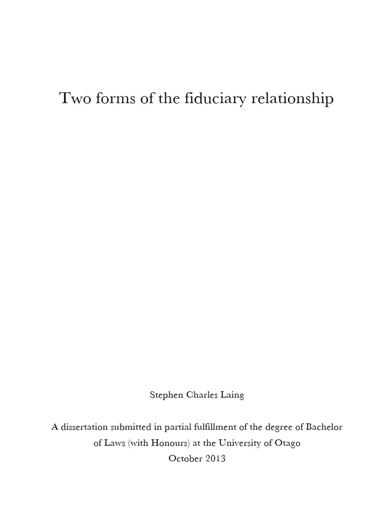 Two Forms of The Fiduciary Relationship 065274 | PDF