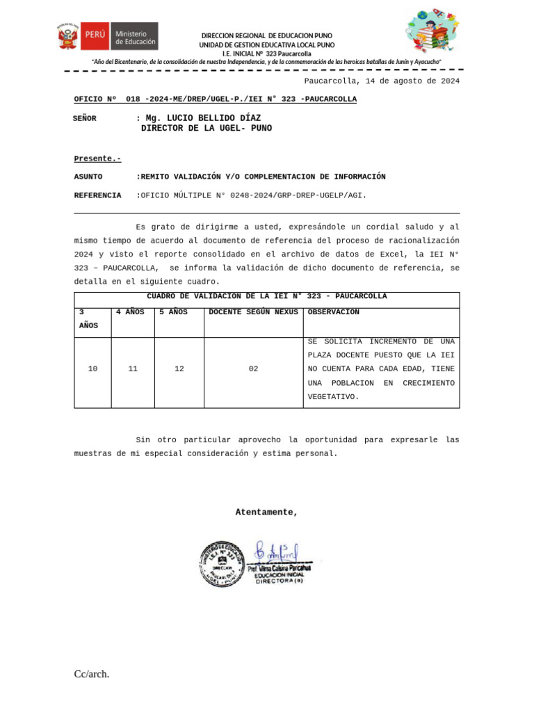 Oficio #018-2024 | PDF