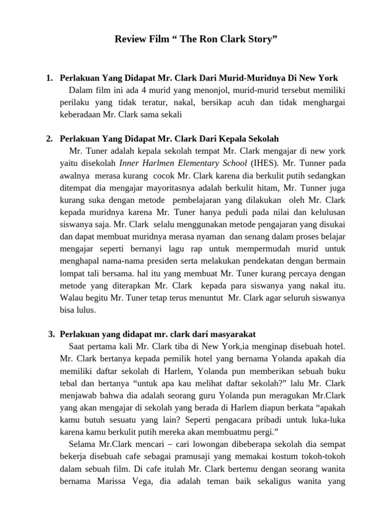 Review Film The Ron Clark Story | PDF