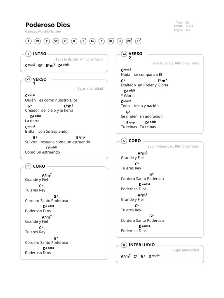 Poderoso Dios-Gateway Worship Espanol-Poderoso Dios - GB | PDF