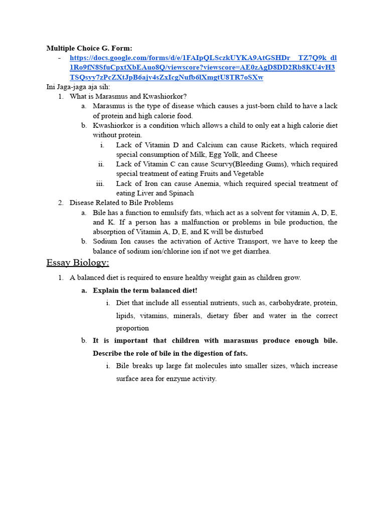 Biology Unit Test 1 Term 3 | PDF