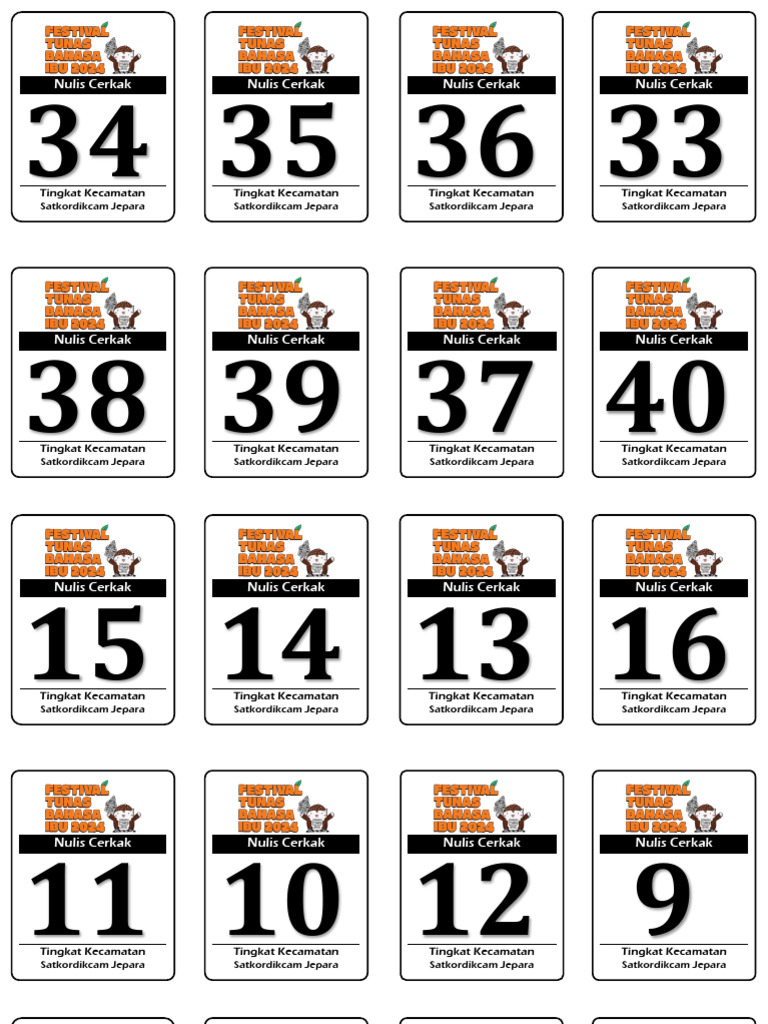 Nomor Dada FTBI 2024 Cerkak | PDF