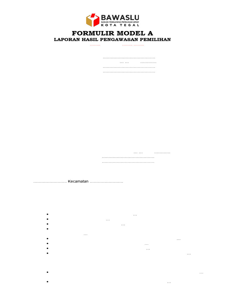 Template Form A DPSHP - PPL | PDF