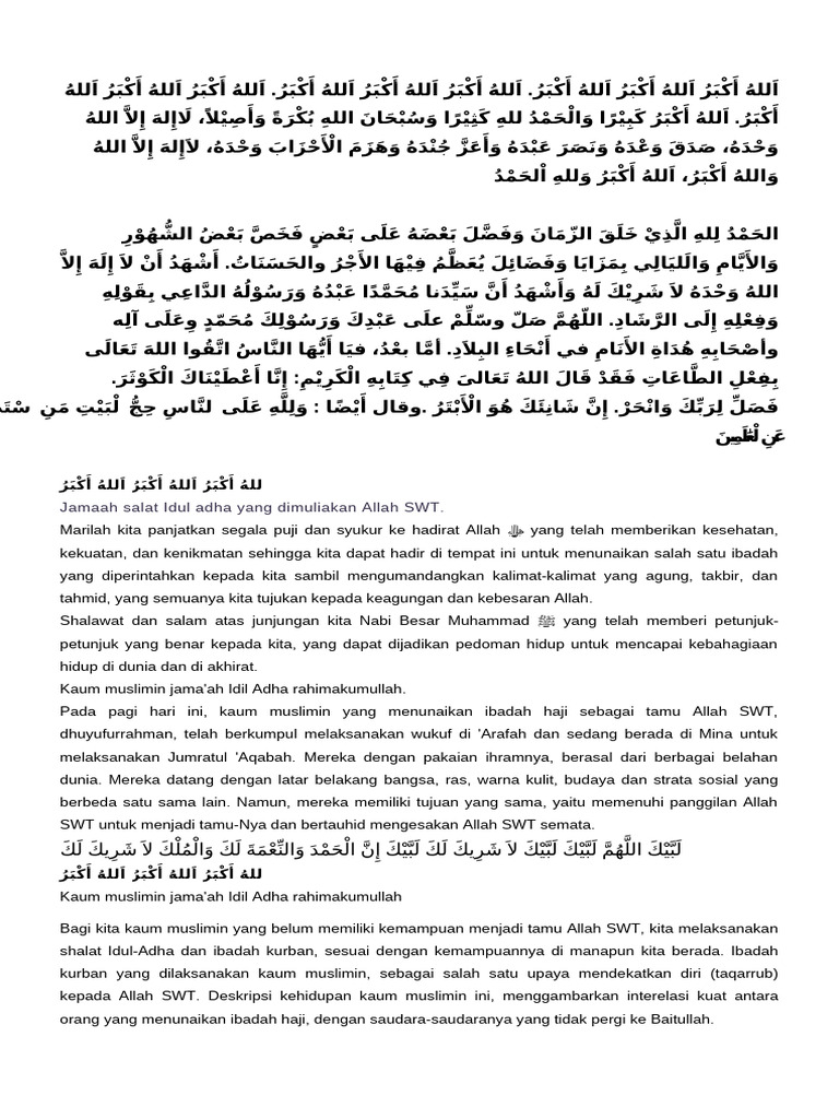 khutbah idul adha | PDF