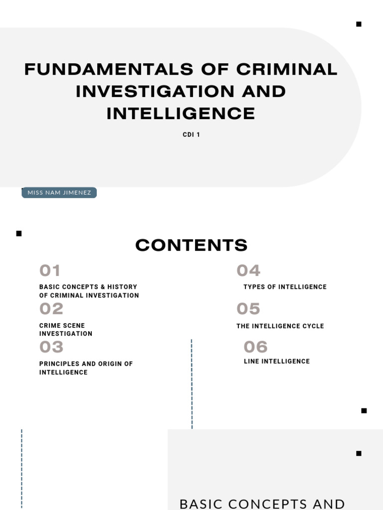 CDI 1 - Introduction To Criminal Investigation Module 1 | PDF ...