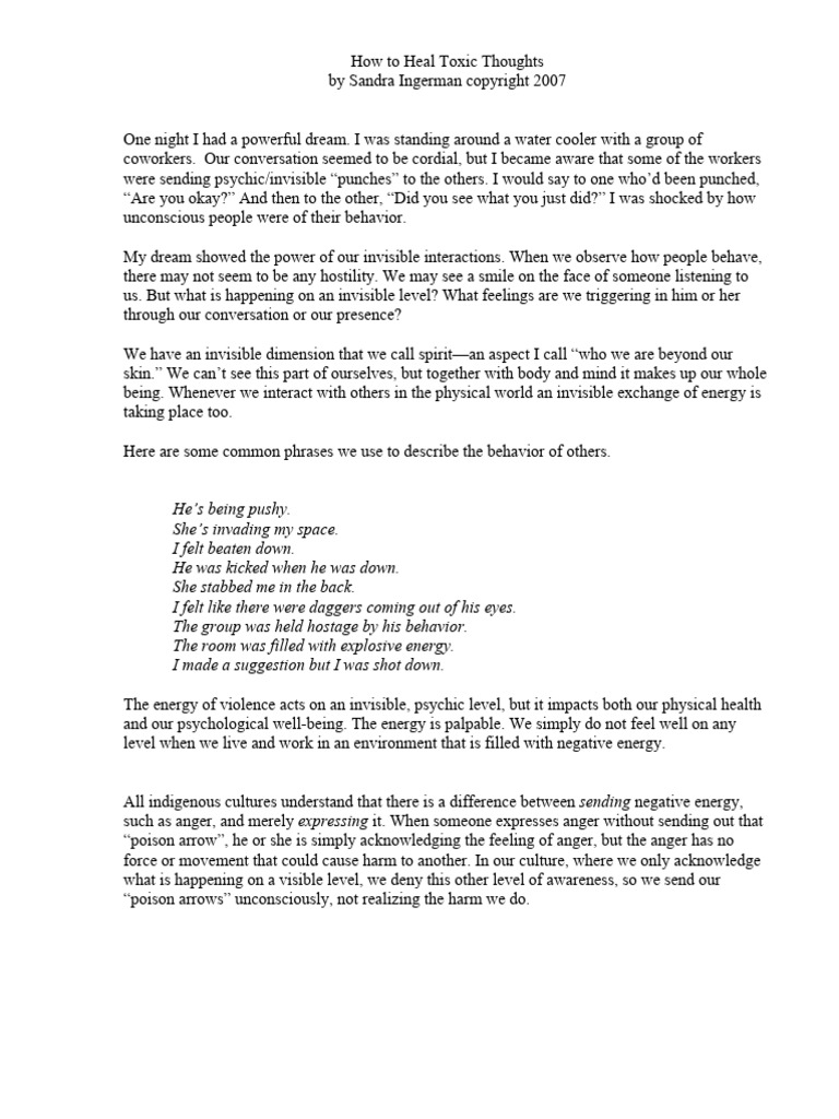 How To Heal Toxic Thoughts | PDF | Feeling | Anger