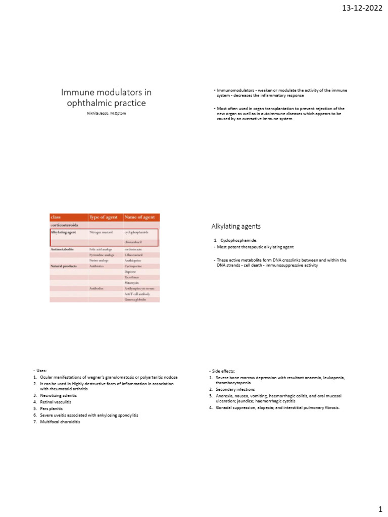 Immune Modulators | PDF