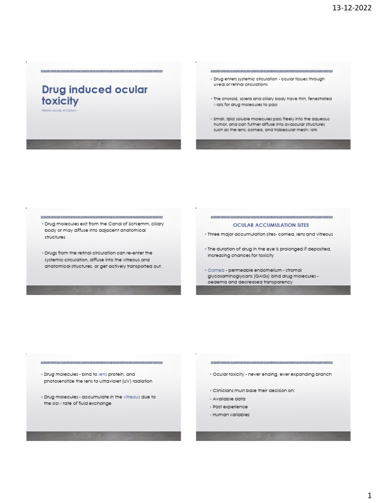 Drug Induced Ocular Toxicity | PDF