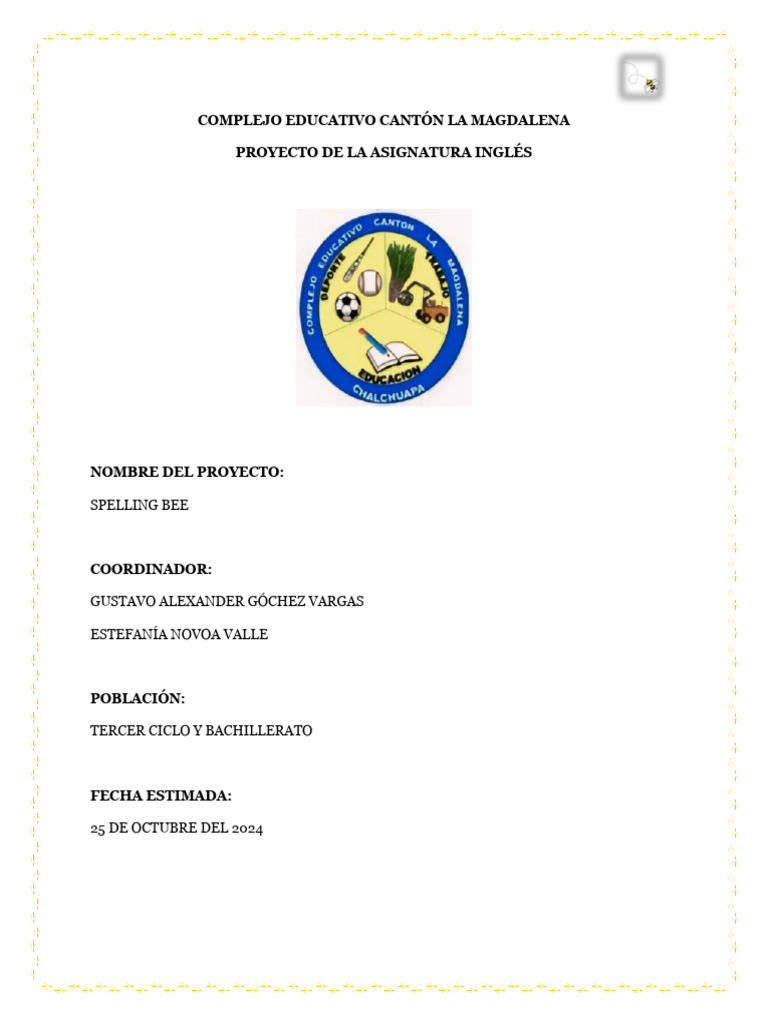 SPELLING BEE PROJECT X | PDF