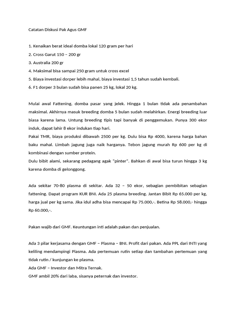 Catatan Diskusi Pak Agus GMF | PDF