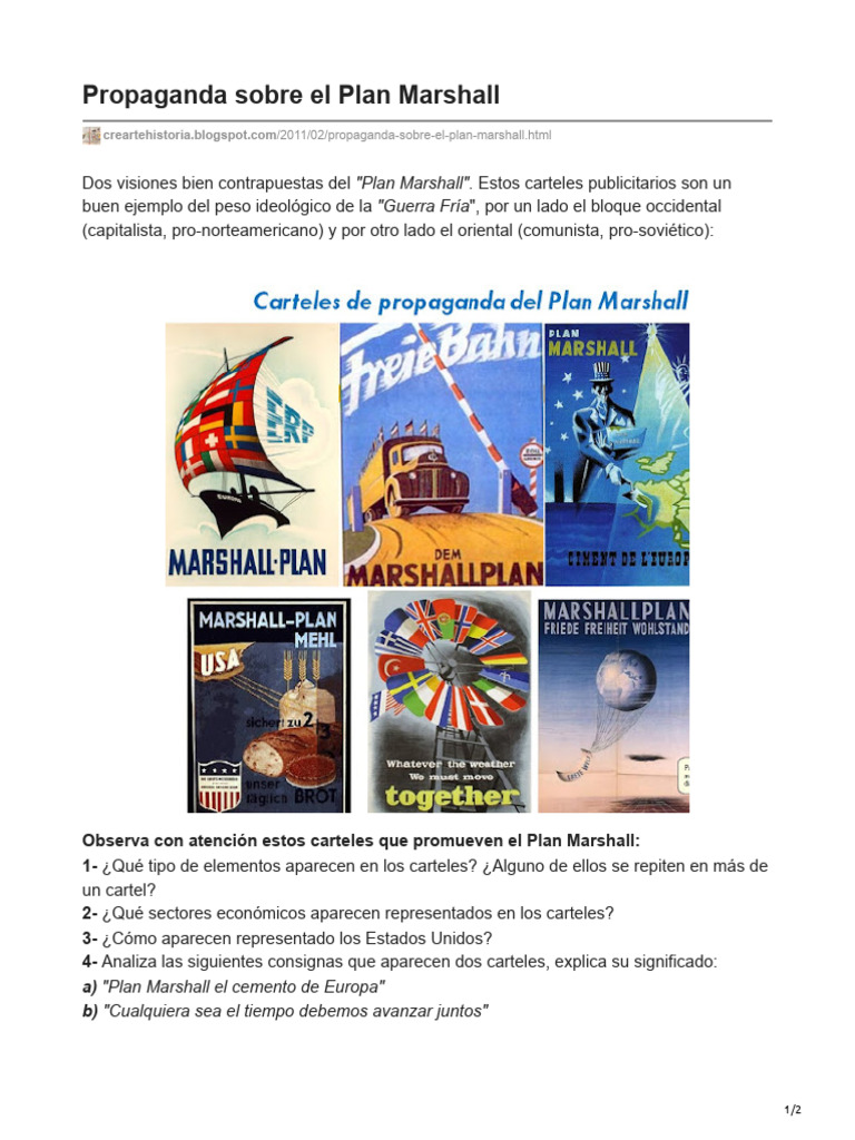 Propaganda Sobre El Plan Marshall | PDF