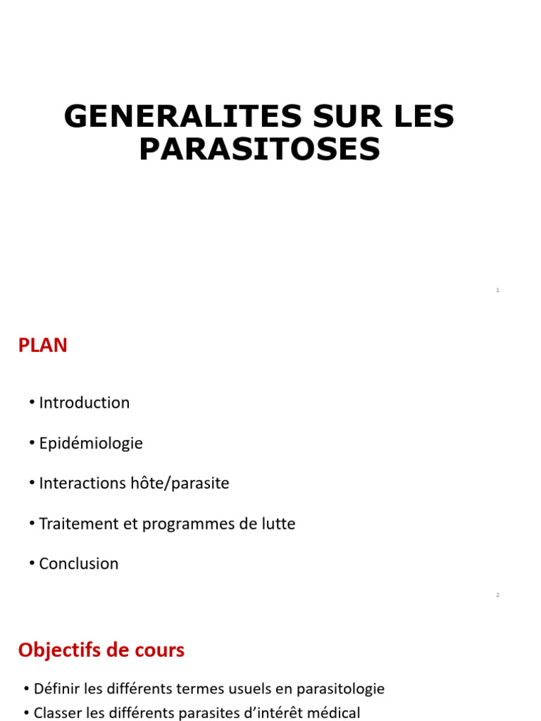 Cours de Parasitologie 2020 | PDF