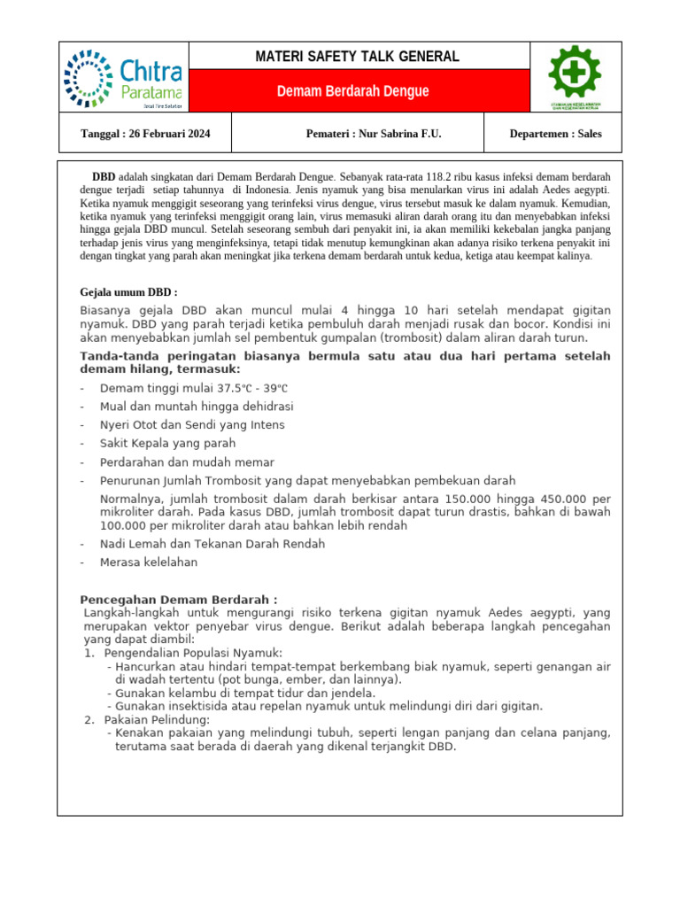 Demam Berdarah Dengue | PDF