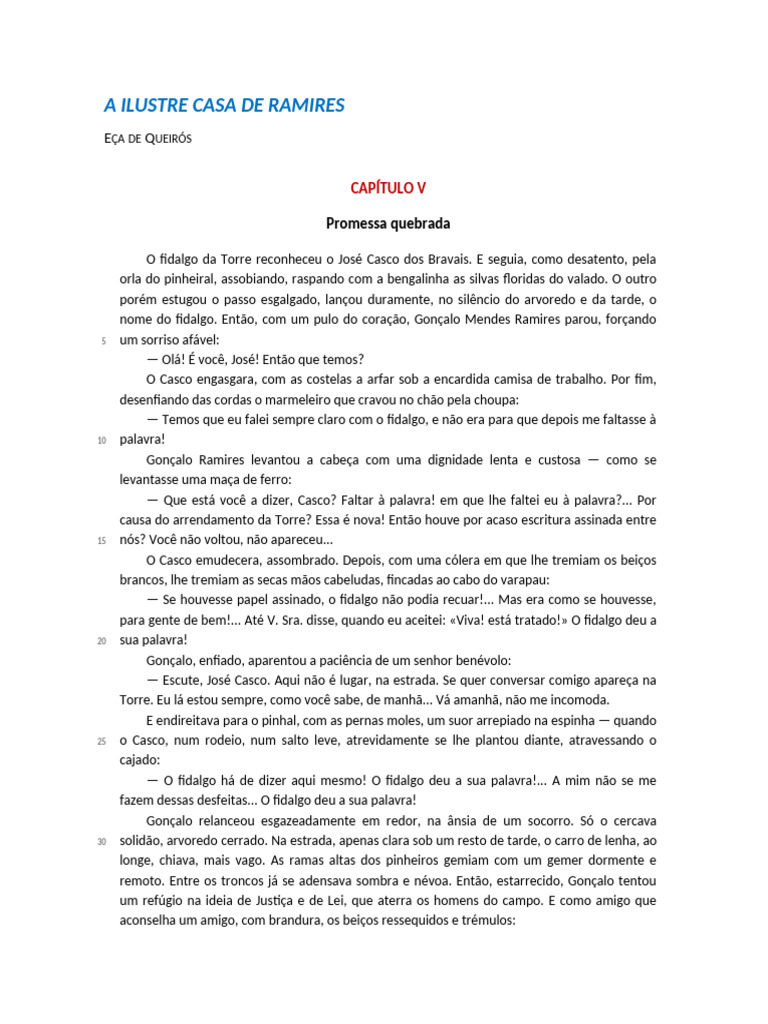 A Ilustre Casa de Ramires: Promessa Quebrada | PDF