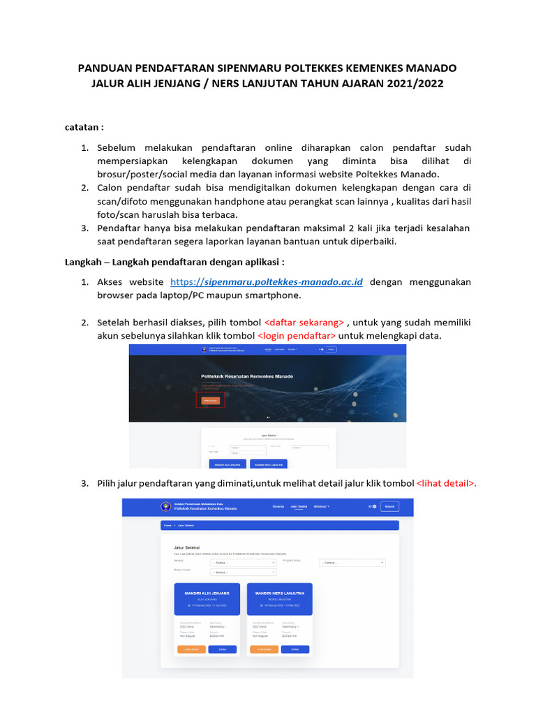 PETUNJUK PENDAFTARAN - AJENG NERS | PDF