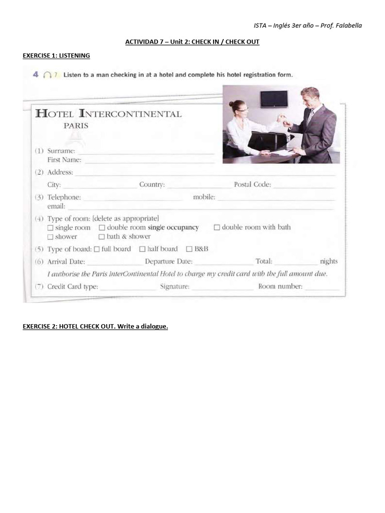 Activity 7 - Hotel Check in - Check Out | PDF