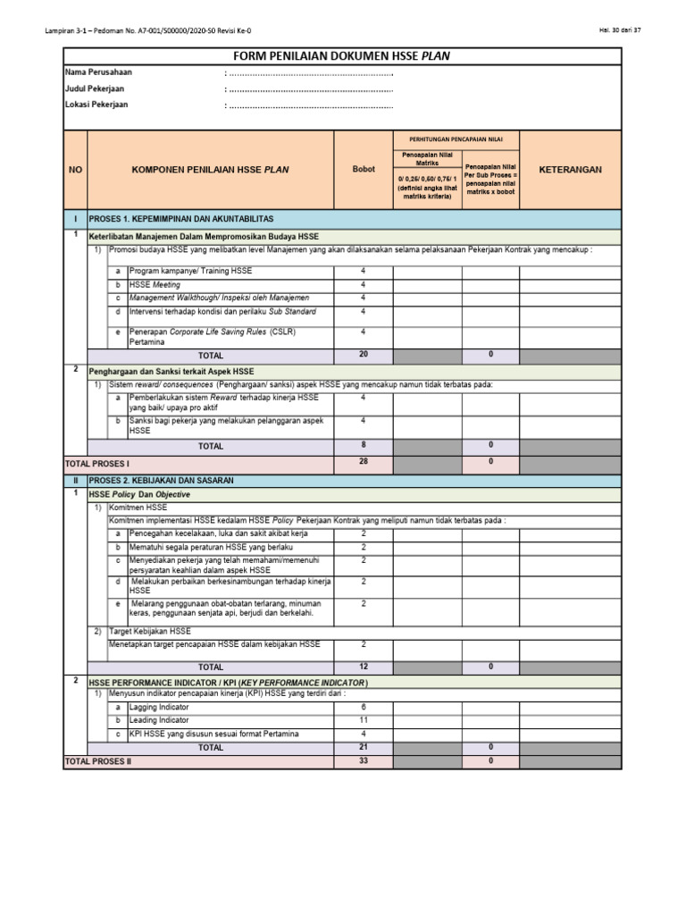 Form HSSE Plan | PDF