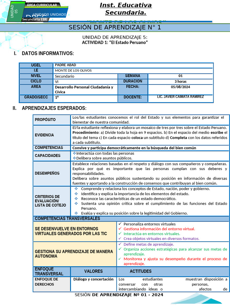 1° DPCC - Actv.01-Und.5 2024 | PDF