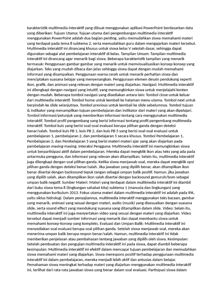 Karakteristik Multimedia Interaktif Yang Dibuat Menggunakan Aplikasi ...