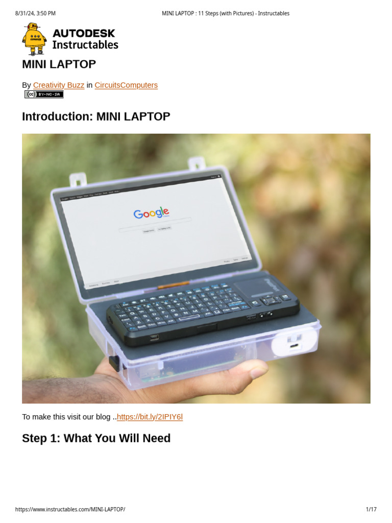 MINI LAPTOP - 11 Steps (With Pictures) - Instructables | PDF