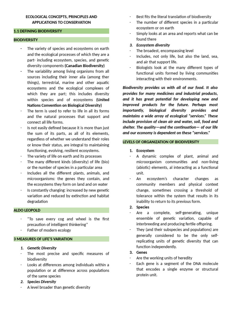 Ecological Concepts | PDF