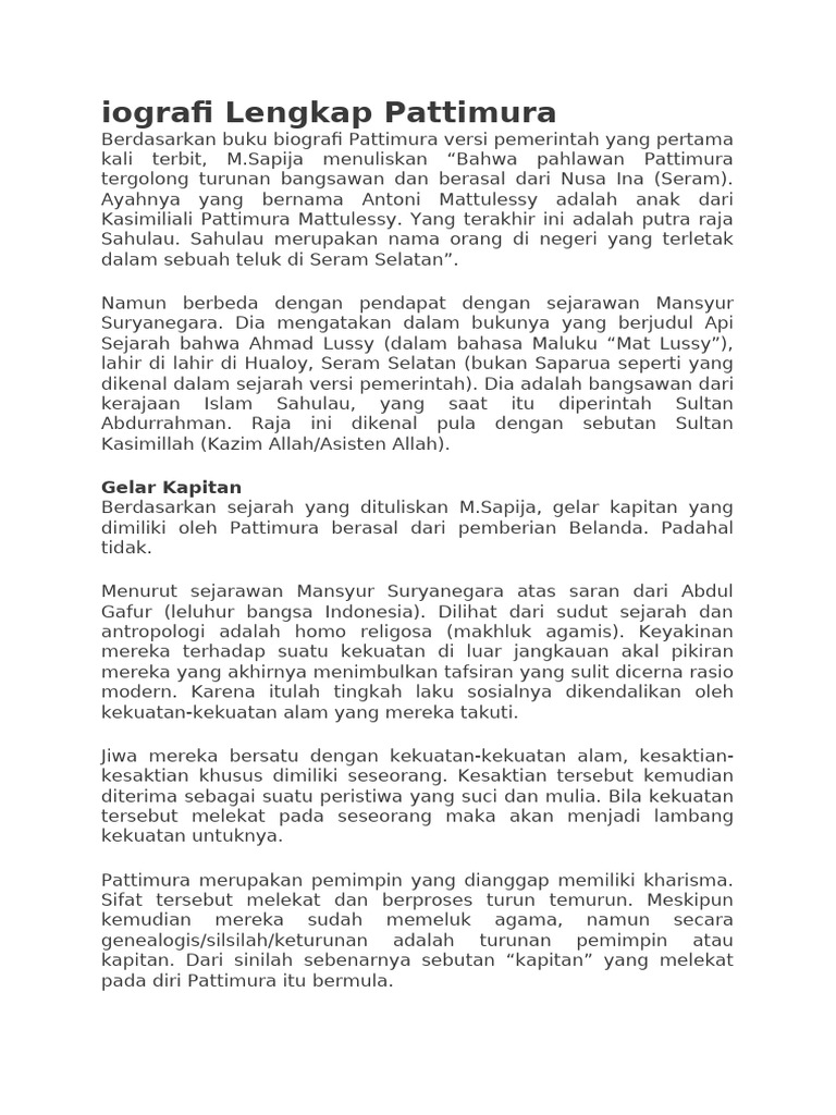 Kapten Patimura | PDF