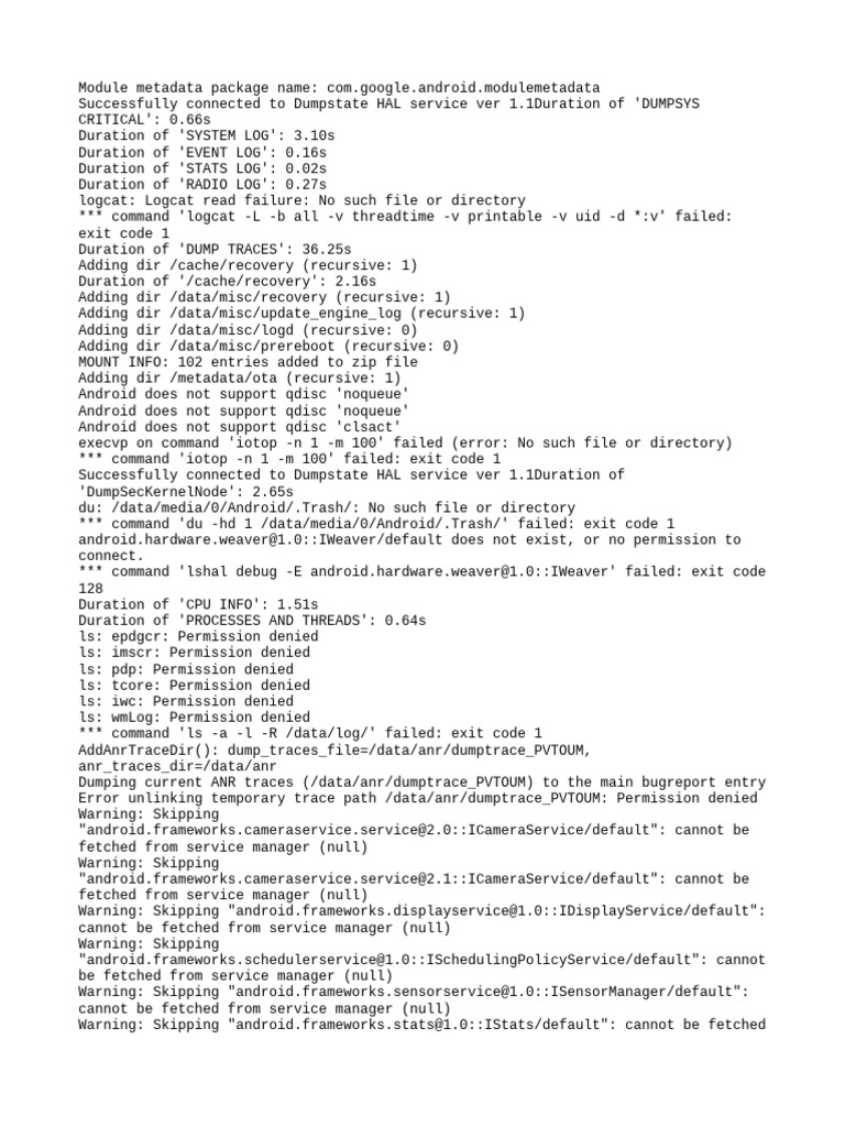 Dumpstate 2024 09 01 13 24 09 Dumpstate - Log 23847 | PDF | Software | Teaching Methods & Materials
