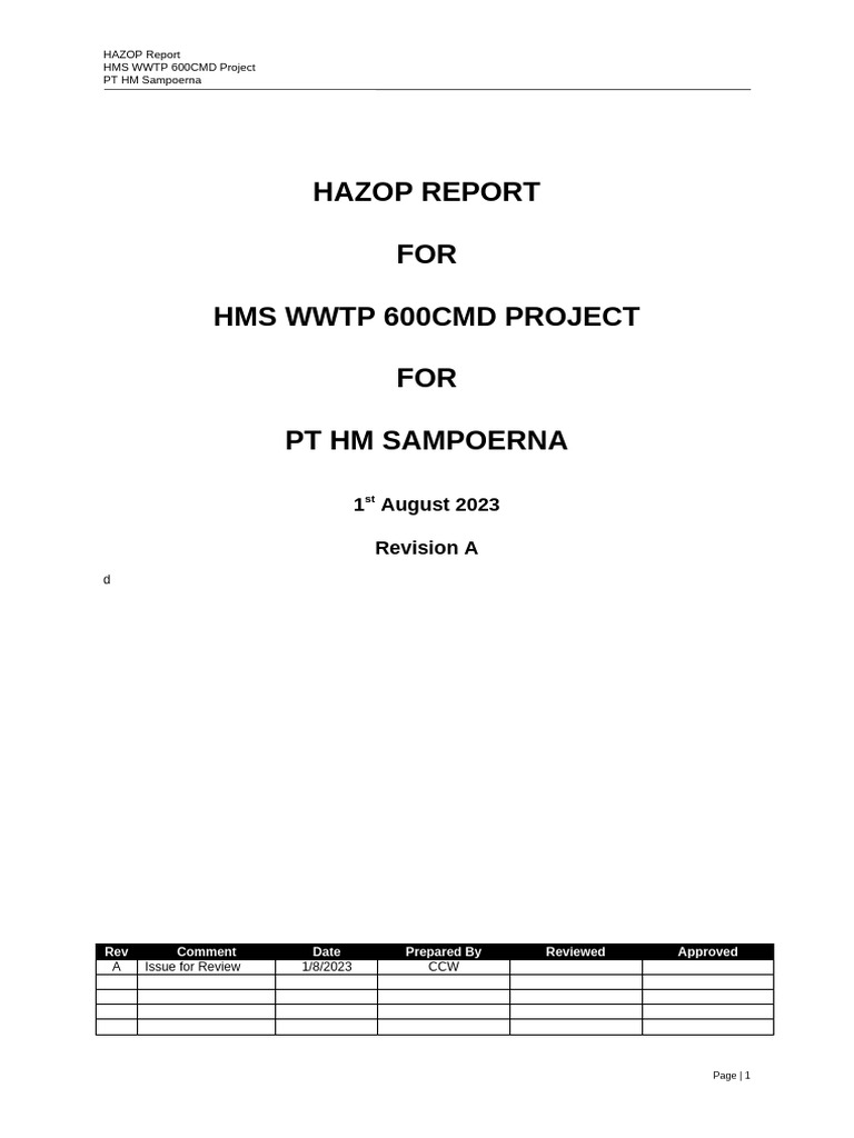 HAZOP Report | PDF