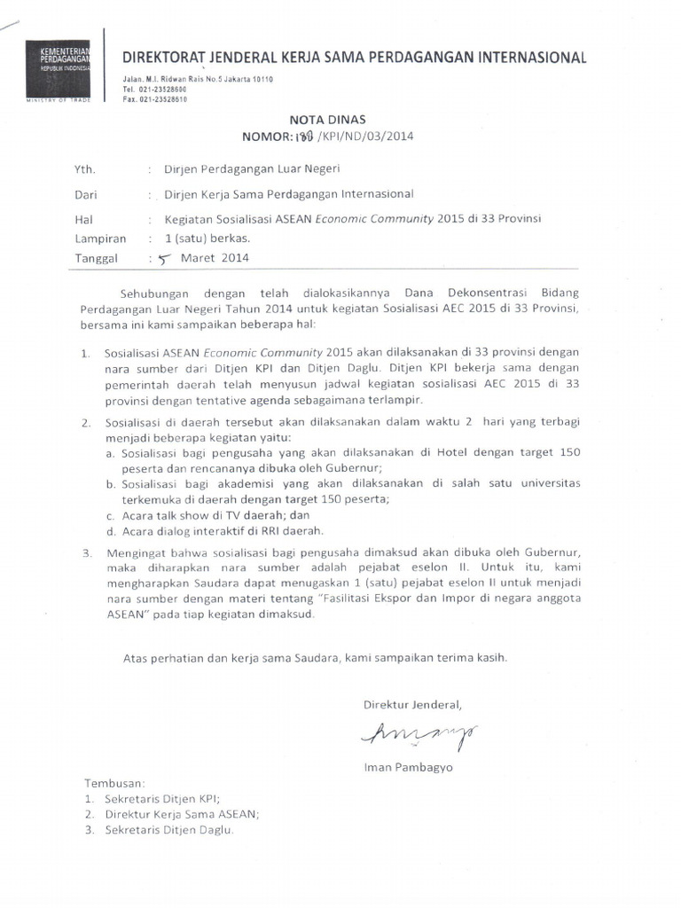 Surat Sosialisasi Aec | PDF