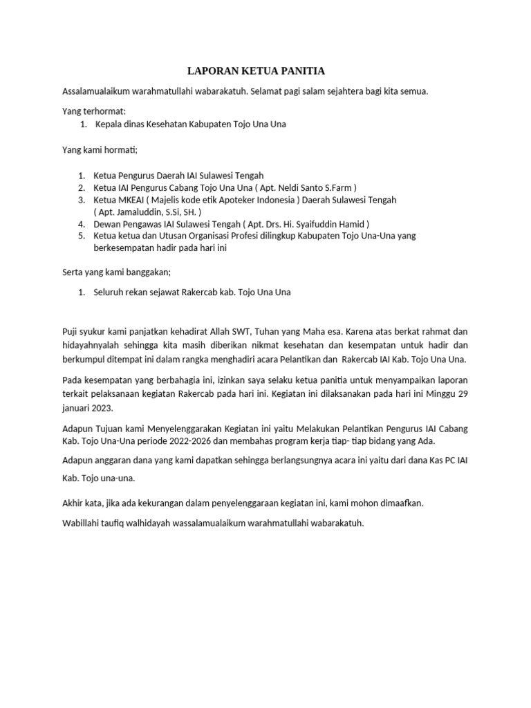 LAPORAN KETUA PANITIA Fix | PDF