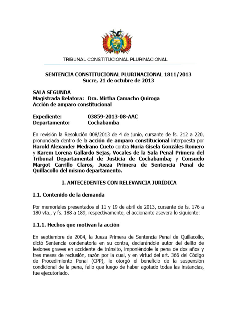 SCP 1811-2013 Del 21-10-2013 Aac. Suspencion Condicional de La Pena ...