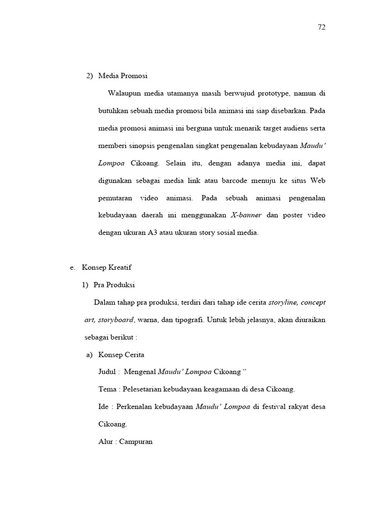 Storyboard Animasi Maudu Lompoa Cikoang | PDF