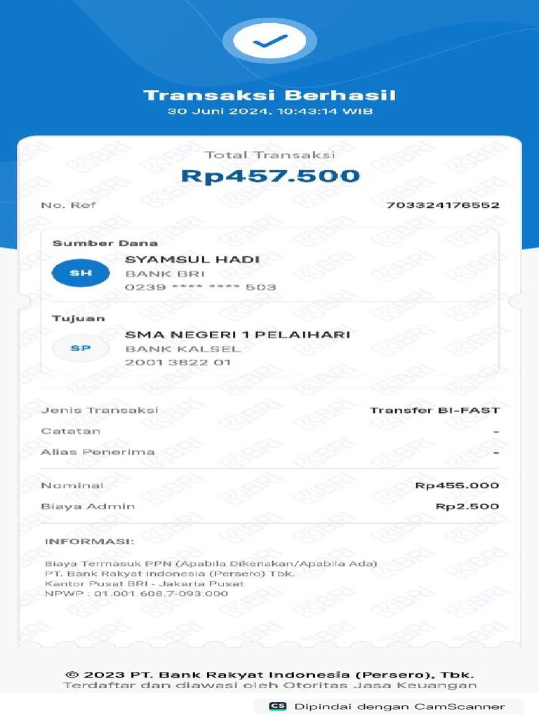 bukti transfer | PDF