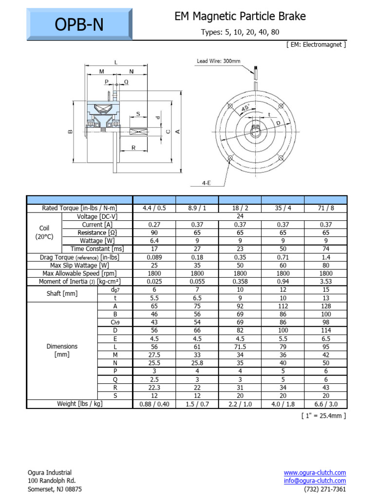 Opb-N Opb-N Opb-N: Types: 5, 10, 20, 40, 80 | PDF