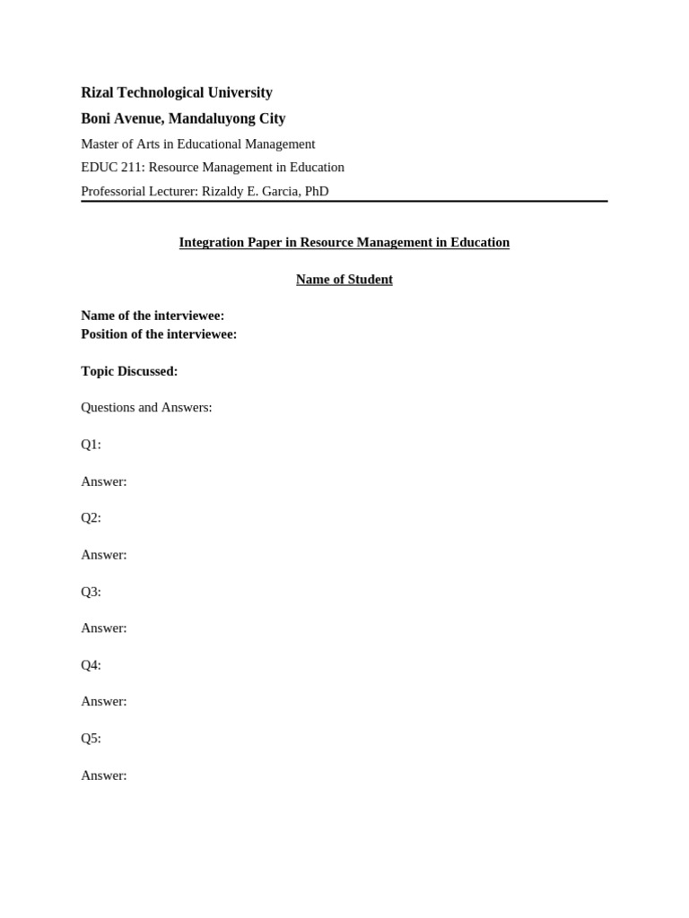 Integration Paper Format RMD | PDF