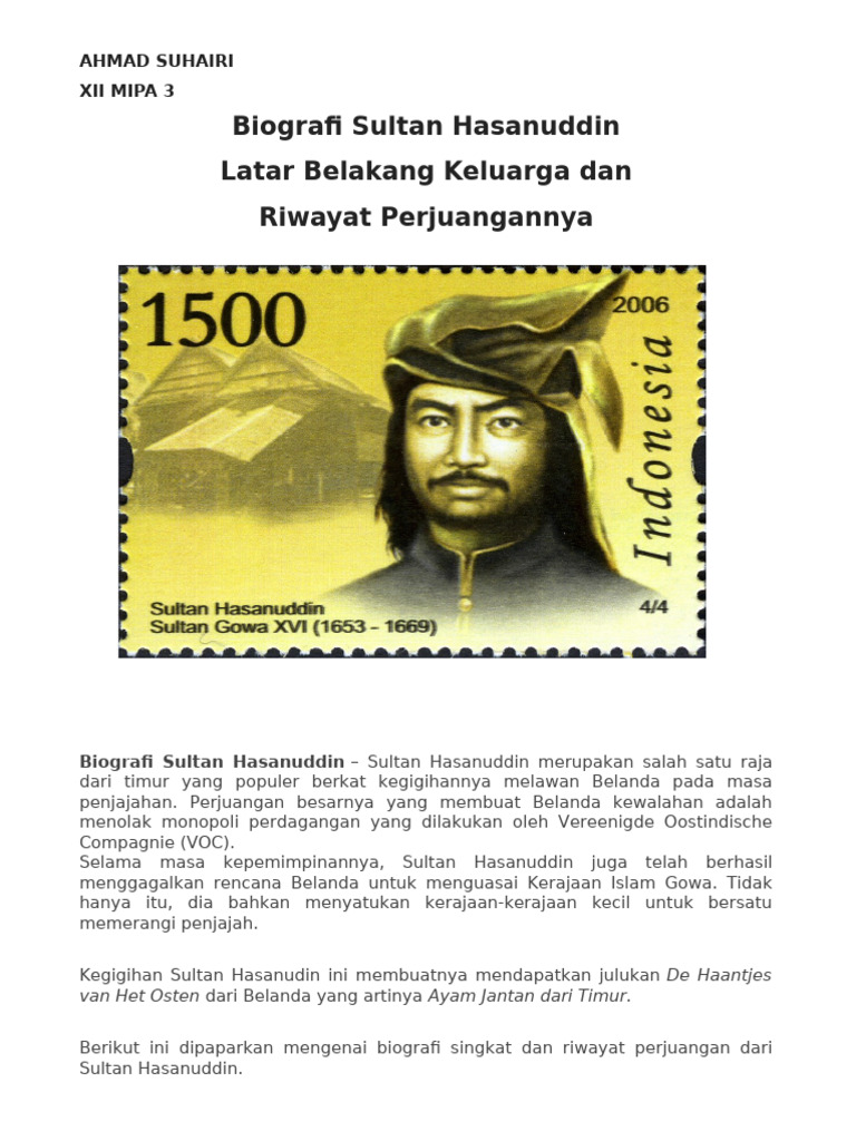 Biografi Sultan Hasanuddin | PDF