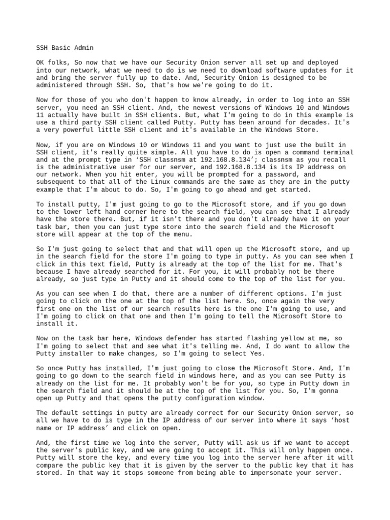 Network Security - 1.1 SSH Basic Admin | PDF | Secure Shell | Career & Growth