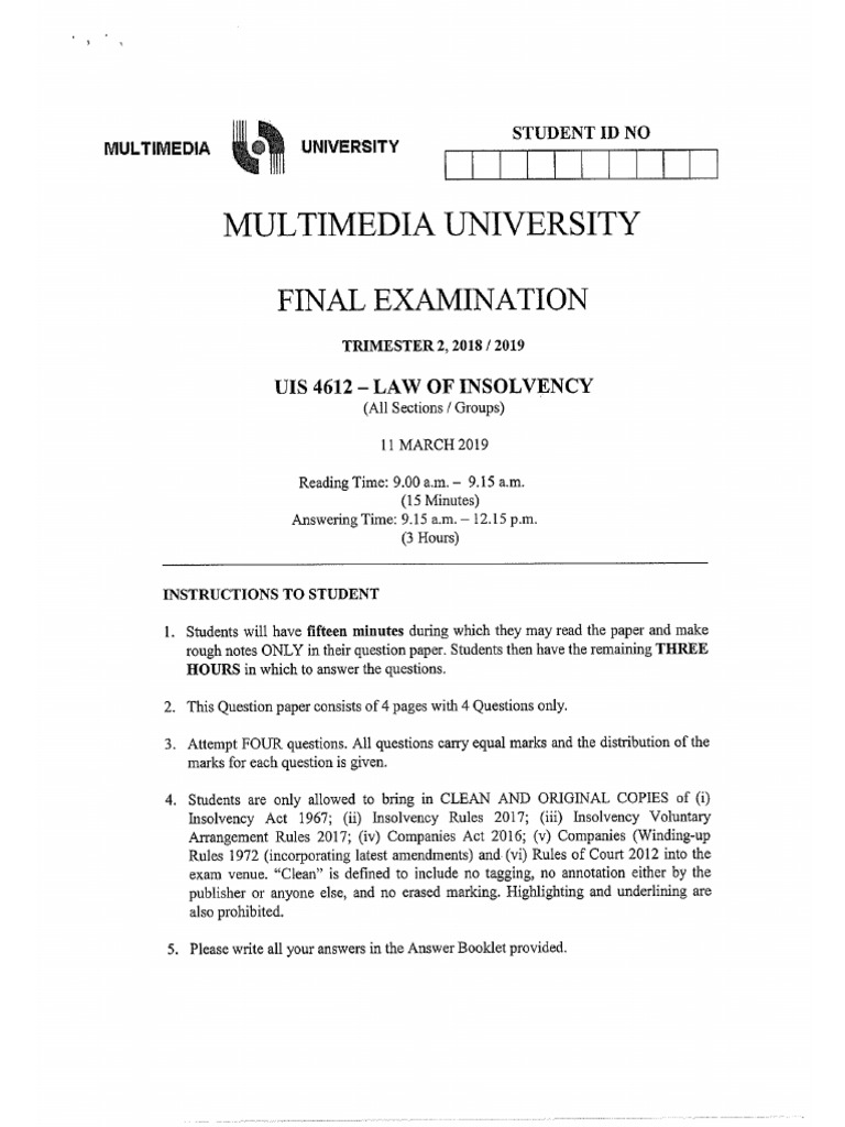 PYQ Insolvency 2019 | PDF