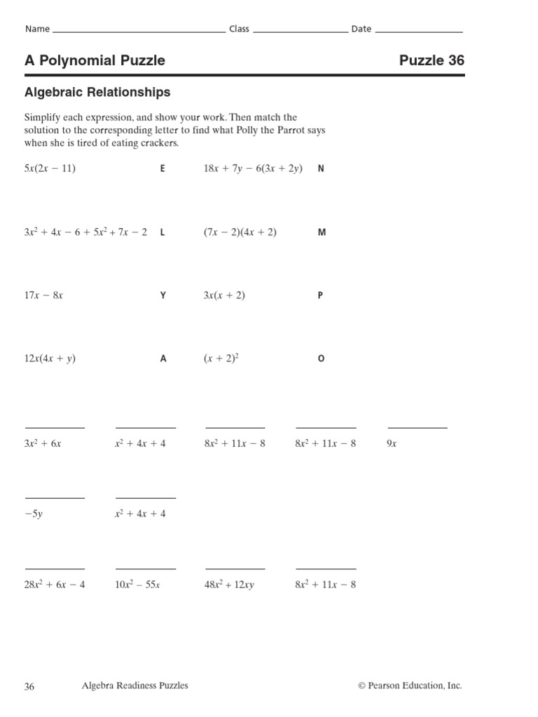 A Polynomial Puzzle | PDF